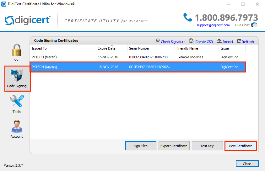 Dual Signing w/SHA256 & SHA1 EV CS Certificates | DigiCert