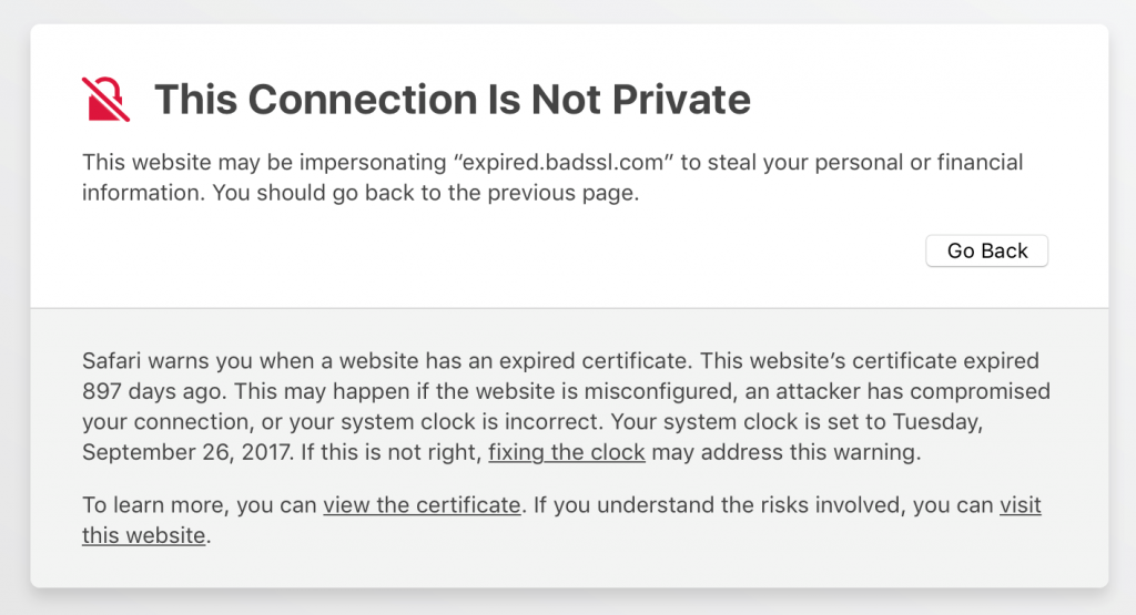 Safari 11 Introduces Improved UI for Certificate Warnings - DigiCert